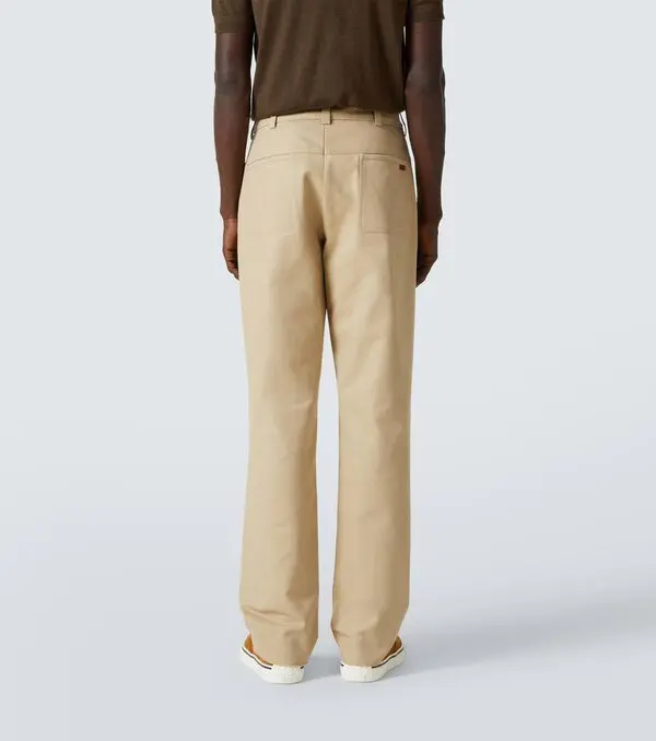 TOD'S Cotton-blend Wide-leg Chinos - Beige
