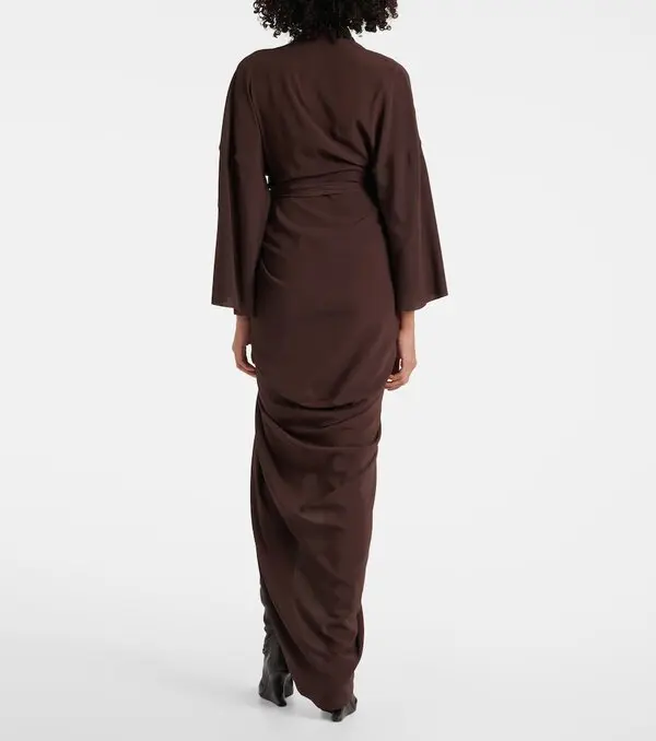 Rick Owens Satin Wrap Gown - Brown