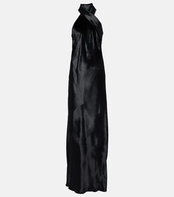 Galvan Pandora Halterneck Gown - Black