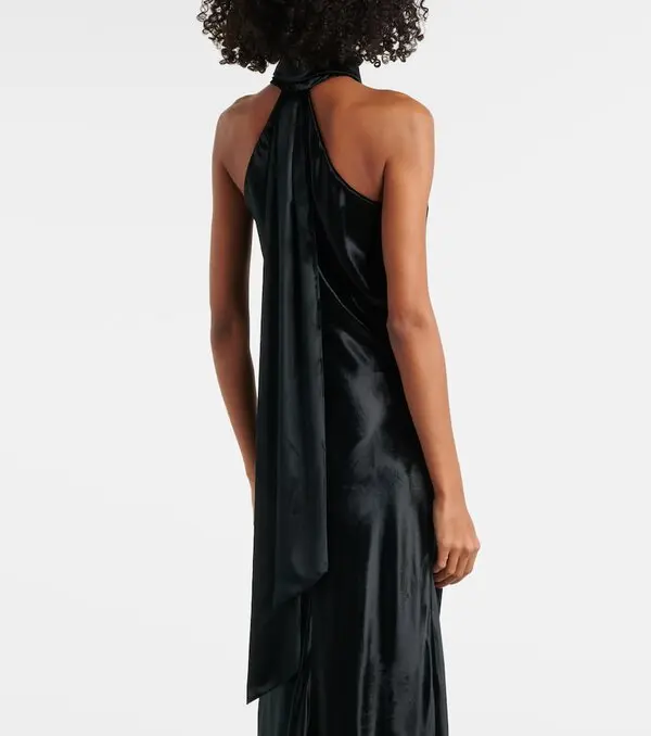 Galvan Pandora Halterneck Gown - Black