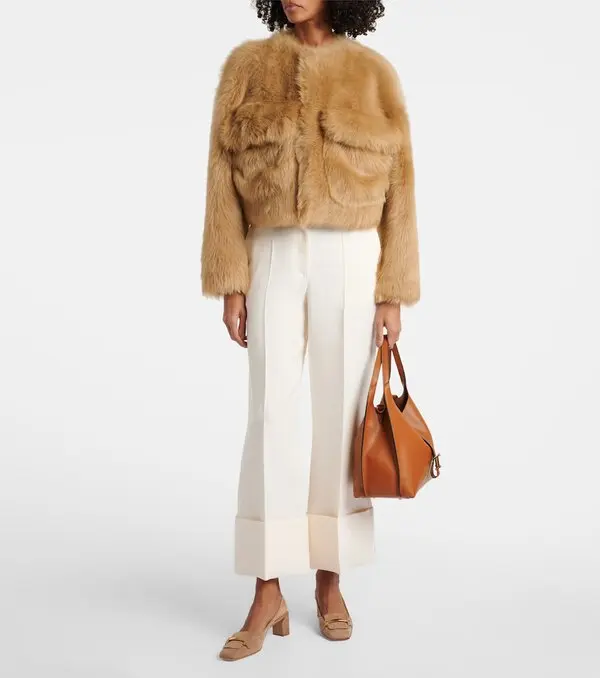 TOD'S Suede Slingback Pumps - Beige