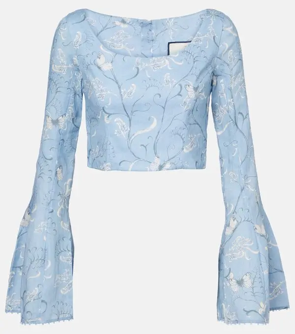 Agua Bendita Limoncillo Lymanopoda Crop Top - Blue