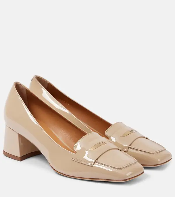 TOD'S 50 Patent Leather Loafer Pumps