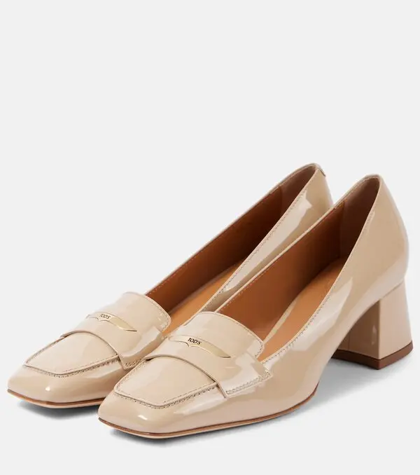 TOD'S 50 Patent Leather Loafer Pumps