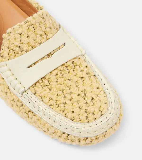 TOD'S Gommino Bouclé Driving Shoes - Yellow