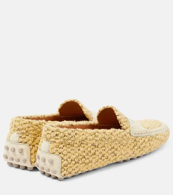 TOD'S Gommino Bouclé Driving Shoes - Yellow
