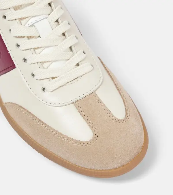 TOD'S Tabs Suede-trimmed Leather Sneakers - Neutrals