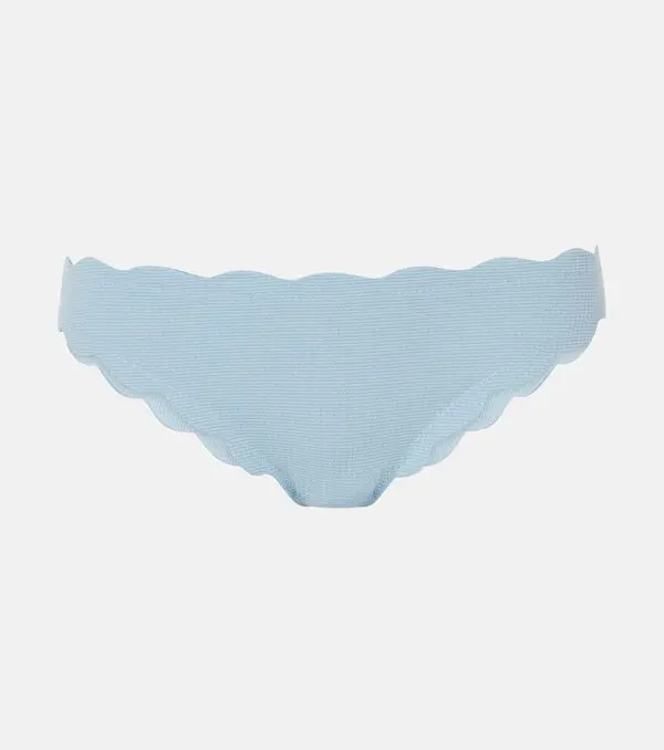 Marysia Antibes Scalloped Bikini Bottom - Blue