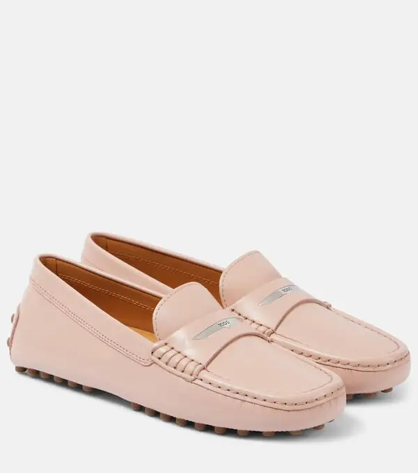 TOD'S Gommino Leather Driving Shoes - Pink