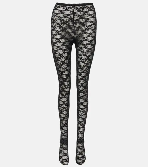 SELF-PORTRAIT X Christopher Kane Floral Lace Tights - Black