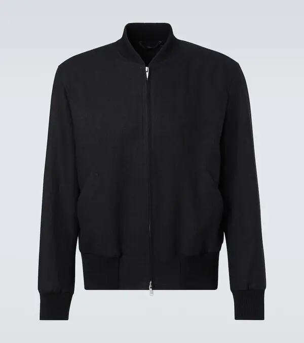 LARDINI Linen Bomber Jacket