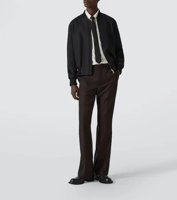 LARDINI Linen Bomber Jacket