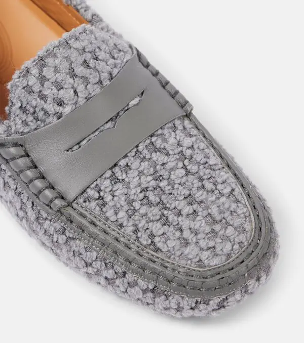 TOD'S Gommino Bouclé Driving Shoes - Grey