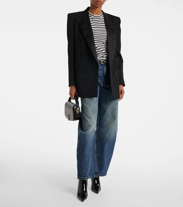 NILI LOTAN Mariela Striped T-shirt - Black