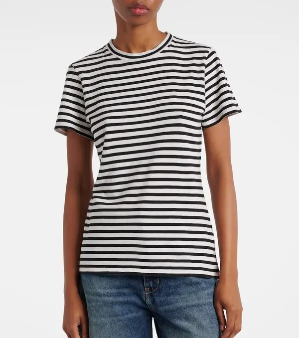 NILI LOTAN Mariela Striped T-shirt - Black