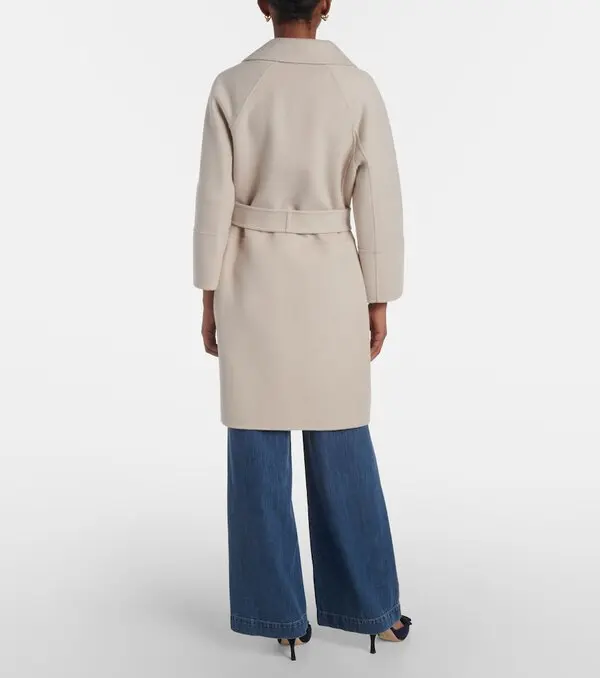 Max Mara Arona Wool Wrap Coat - Beige