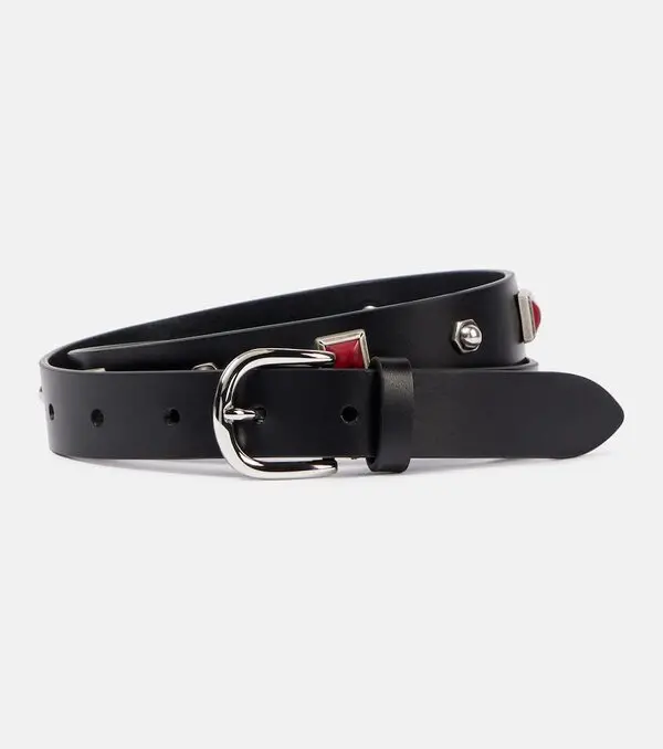 Isabel Marant Zap Studded Leather Belt - Black