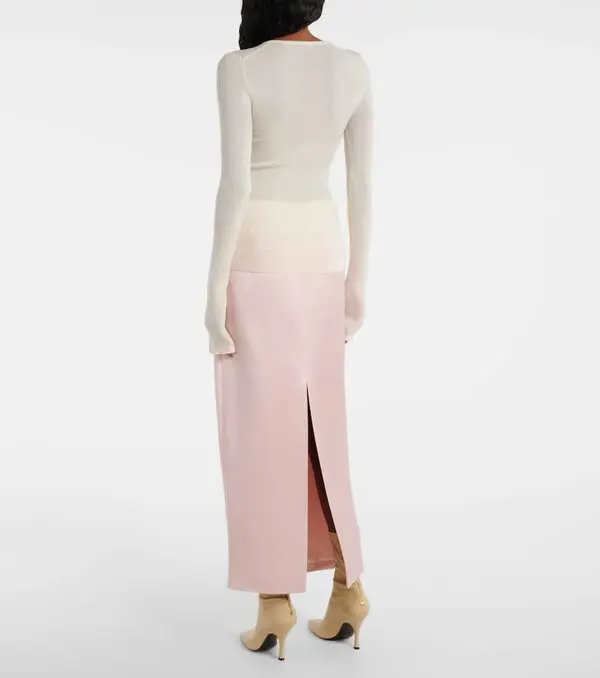 Khaite Tania Ribbed-knit Wool-blend Top - White