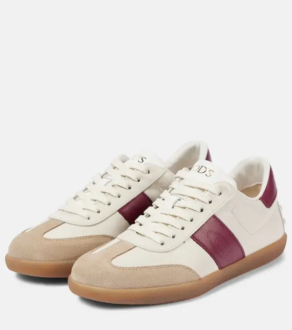 TOD'S Tabs Suede-trimmed Leather Sneakers