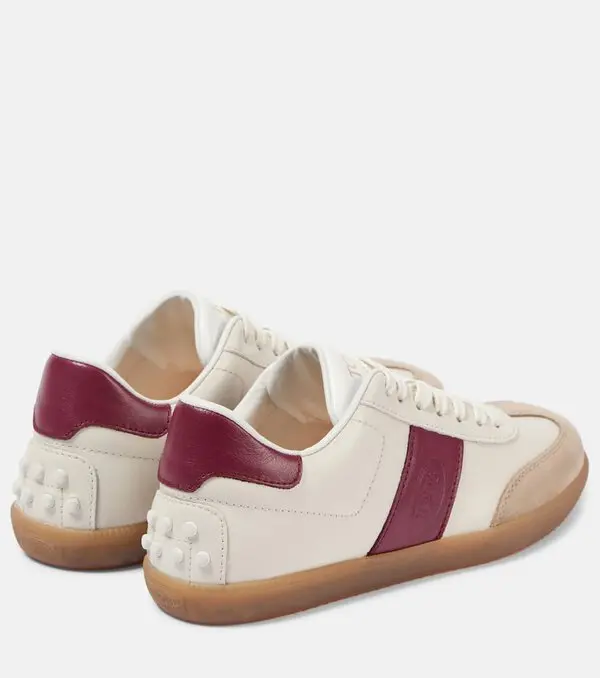 TOD'S Tabs Suede-trimmed Leather Sneakers