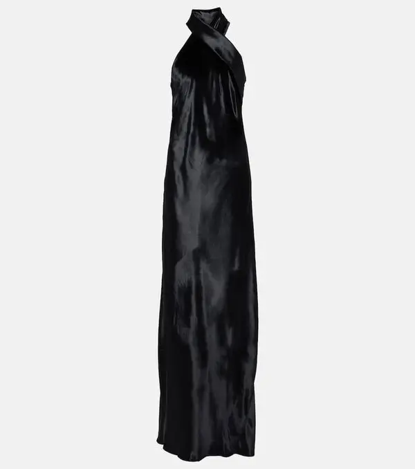 Galvan Pandora Halterneck Gown - Black