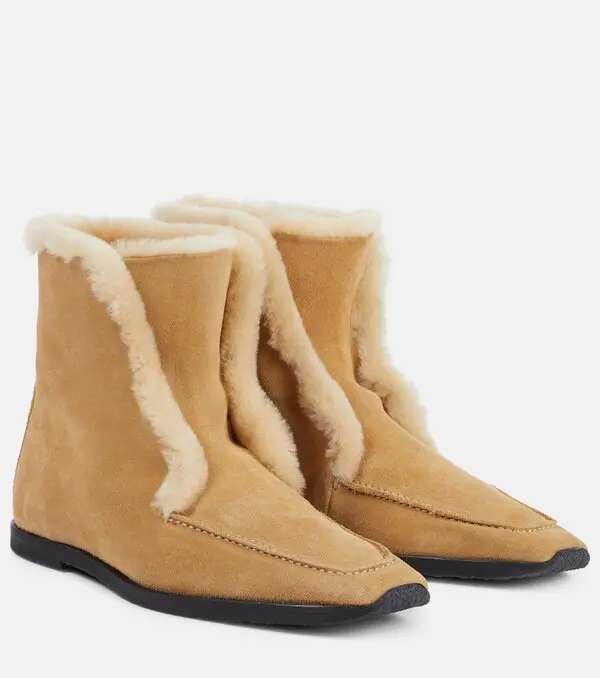 TOTEME Shearling-lined Suede Ankle Boots