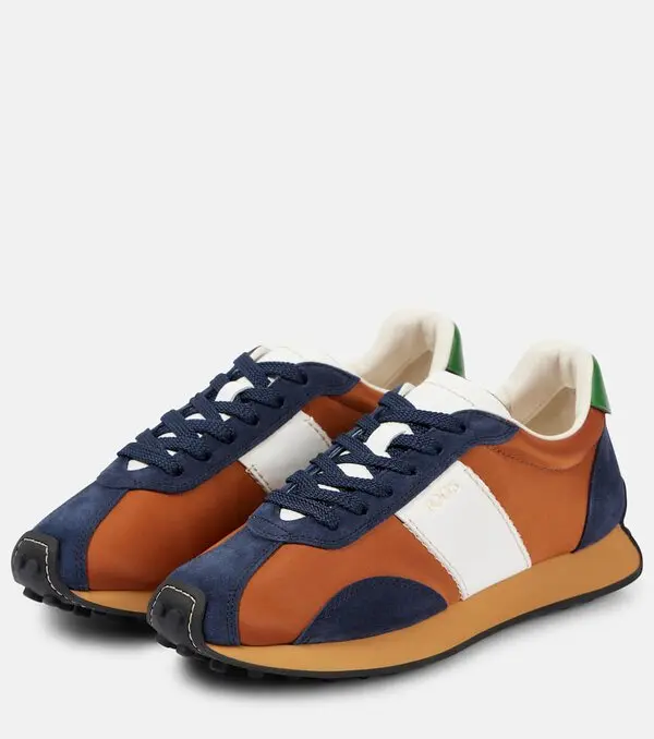TOD'S T-vintage Leather And Suede-trimmed Sneakers