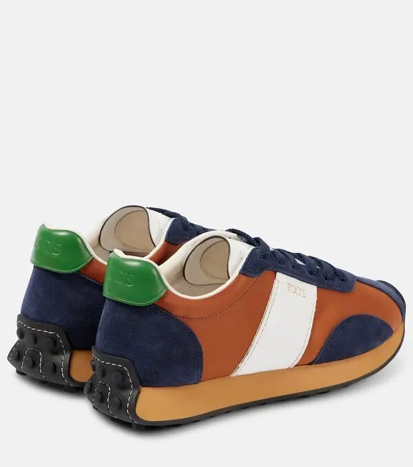 TOD'S T-vintage Leather And Suede-trimmed Sneakers