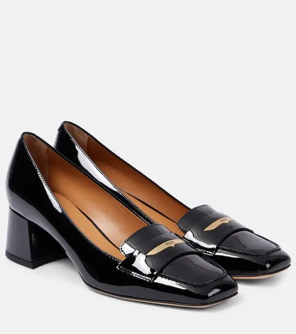 TOD'S 50 Patent Leather Loafer Pumps