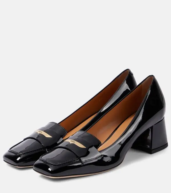 TOD'S 50 Patent Leather Loafer Pumps