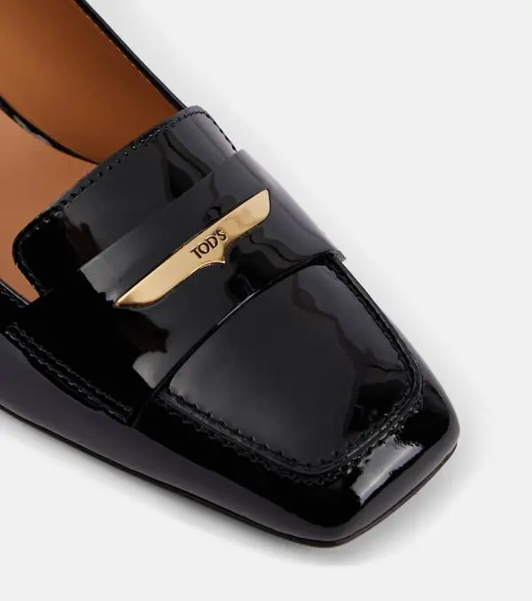TOD'S 50 Patent Leather Loafer Pumps