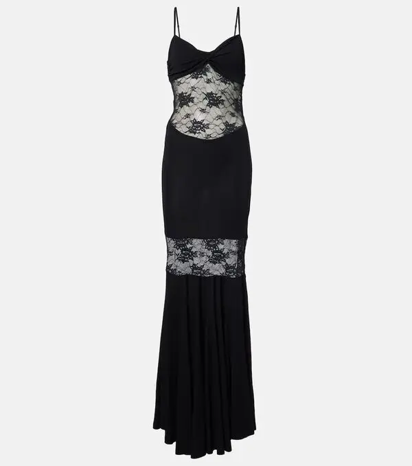 Nina Ricci Paneled Lace Gown