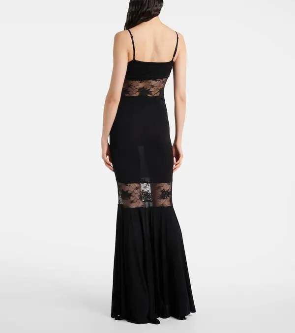 Nina Ricci Paneled Lace Gown