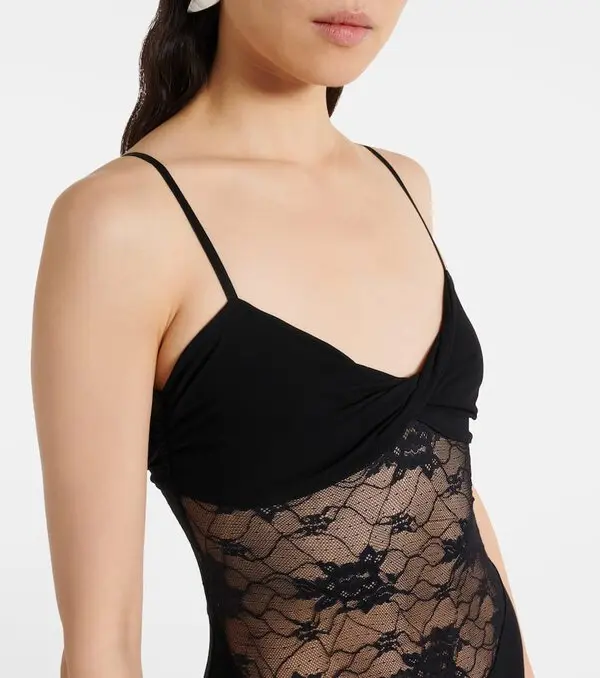 Nina Ricci Paneled Lace Gown