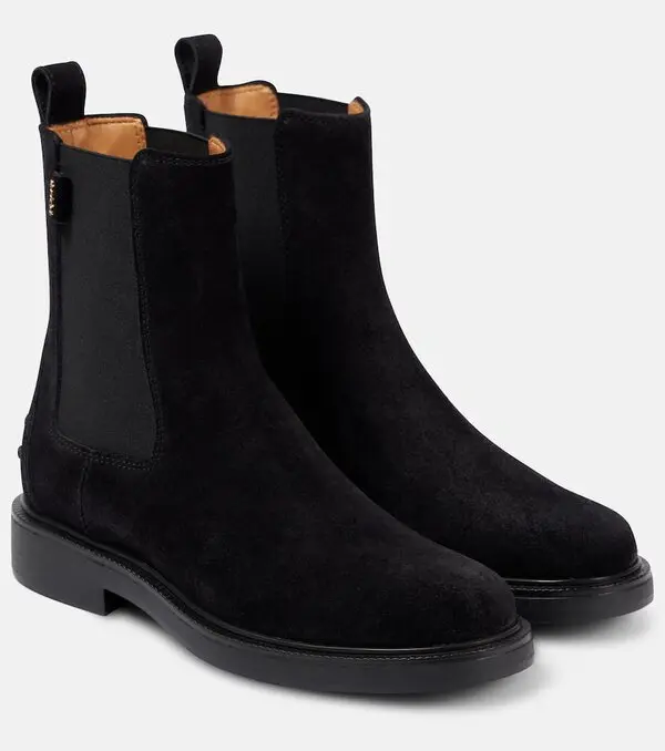 TOD'S Suede Chelsea Boots - Black