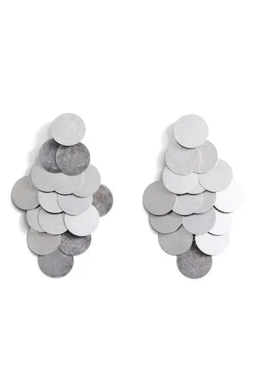 Mango Cascade Disc Drop Earrings - Silver