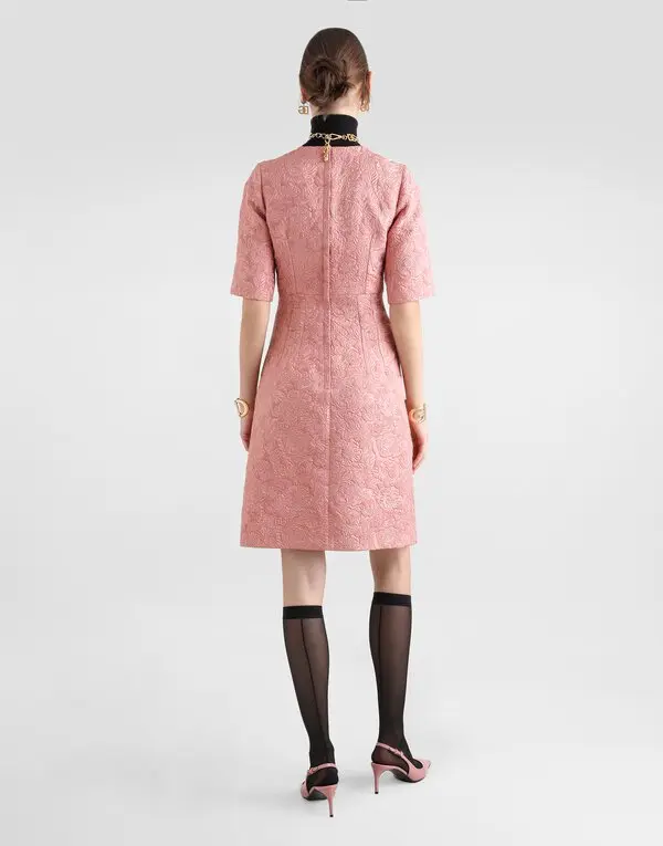 Dolce & Gabbana Fit-and-flare Midi Dress In Floral Jacquard