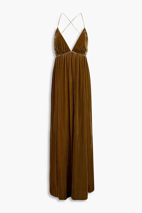 Zimmermann Gathered Velvet Maxi Dress