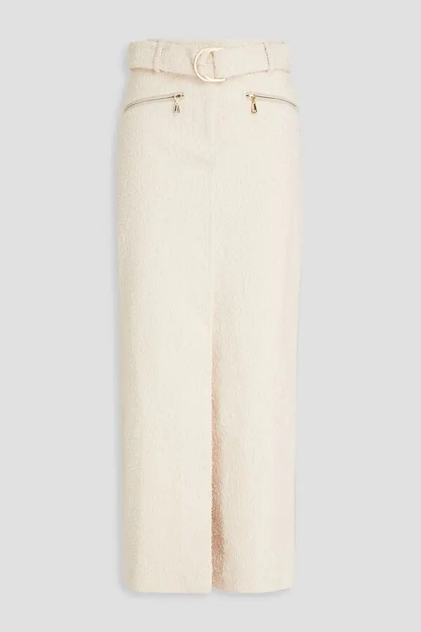 Zimmermann Belted Cotton-blend Bouclé Maxi Skirt