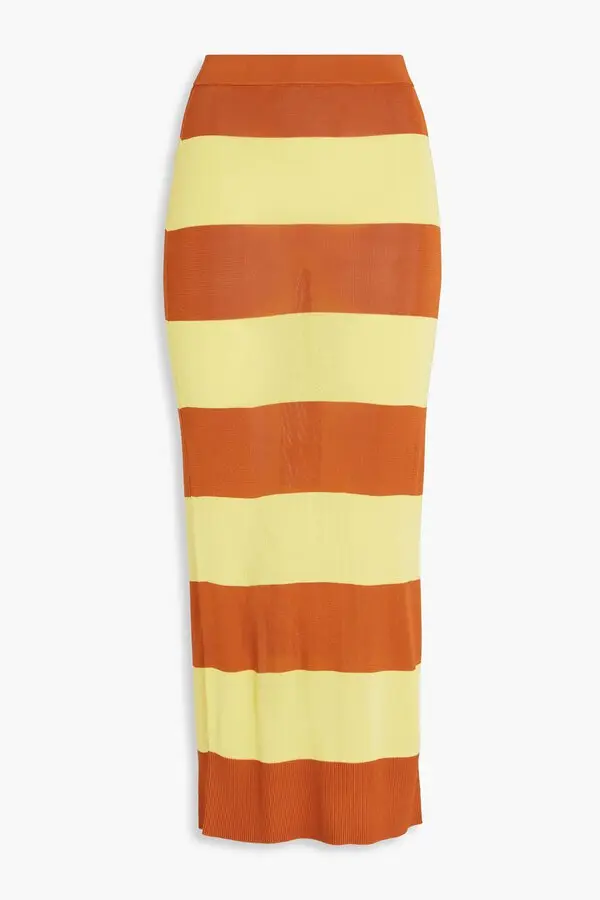 Zimmermann Striped Knitted Midi Skirt