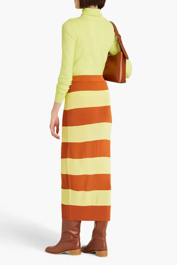 Zimmermann Striped Knitted Midi Skirt