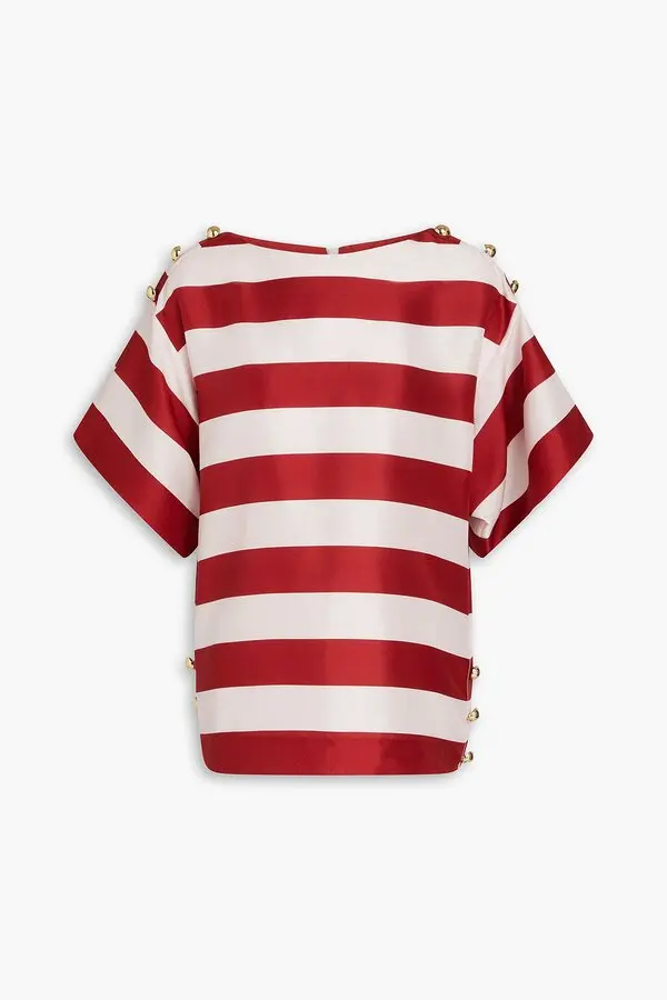 Zimmermann Striped Silk-satin Top