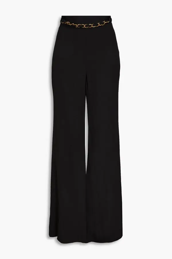 Zimmermann Embellished Crepe Flared Pants - Black