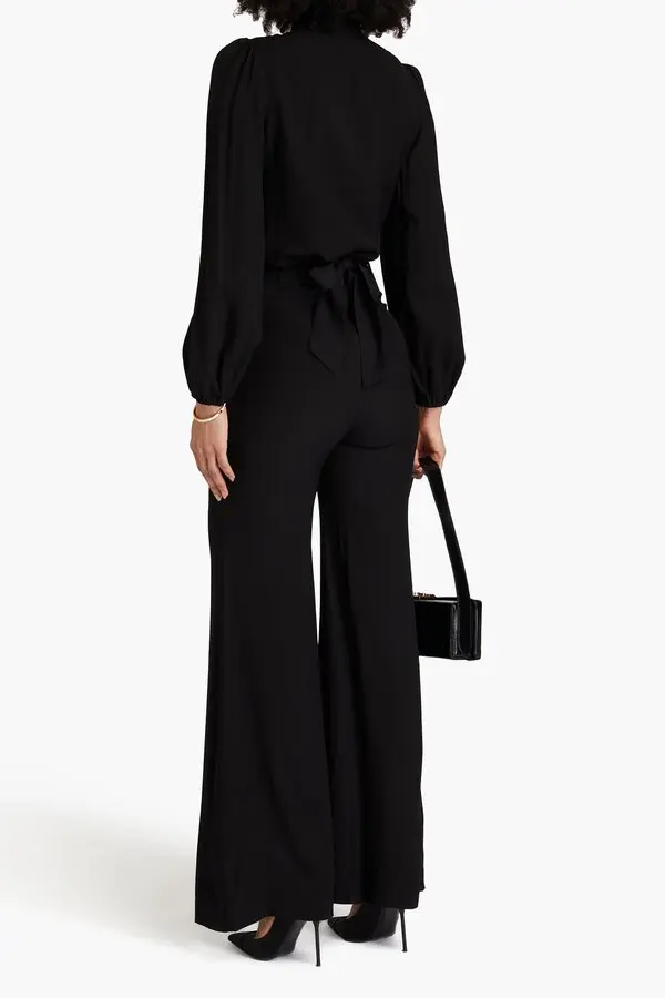 Zimmermann Embellished Crepe Flared Pants - Black