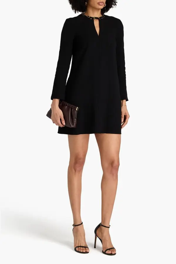 Zimmermann Chain-embellished Crepe Mini Dress - Black