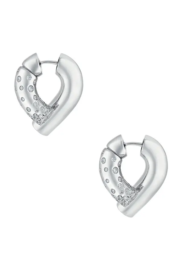 TABAYER Oera Pave Earrings - 18k White Gold & Pave Diamonds