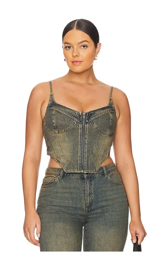 AFRM Iris Denim Bustier