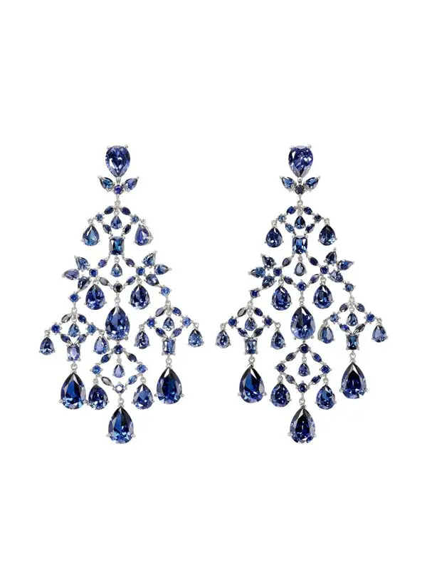 ANABELA CHAN 18k Gold And Rhodium Vermeil Sapphire Cascade Earrings - Silver