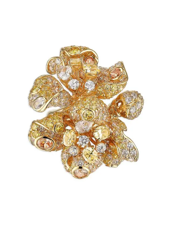 ANABELA CHAN 18kt Yellow Vermeil Bloomingdale Diamond Ring