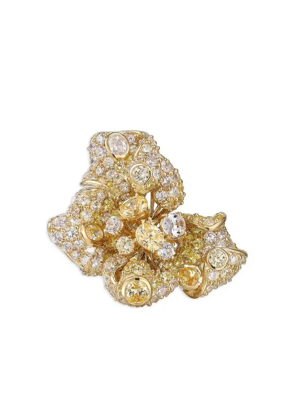 ANABELA CHAN 18kt Yellow Vermeil Bloomingdale Diamond Ring